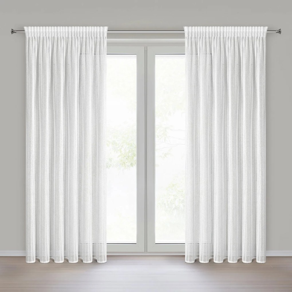 ZÁCLONA NA PÁSCE PATRICIA 140X270 CM BÍLÁ