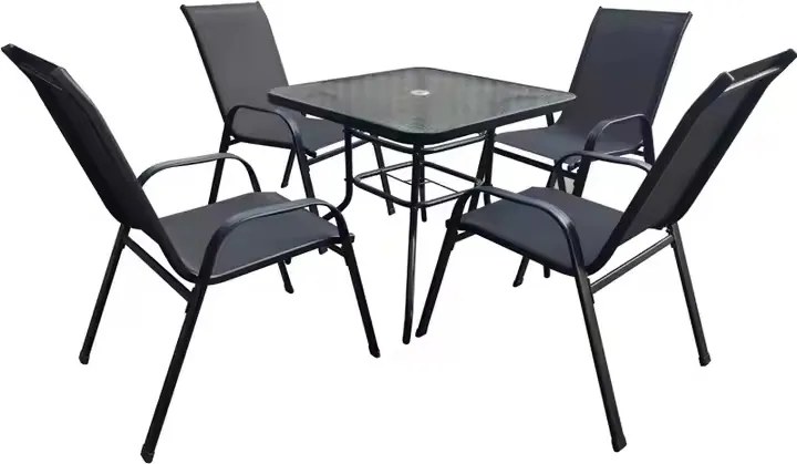 TRENDIE Sestava zahradního nábytku - 4 židle a stůl 80x80cm