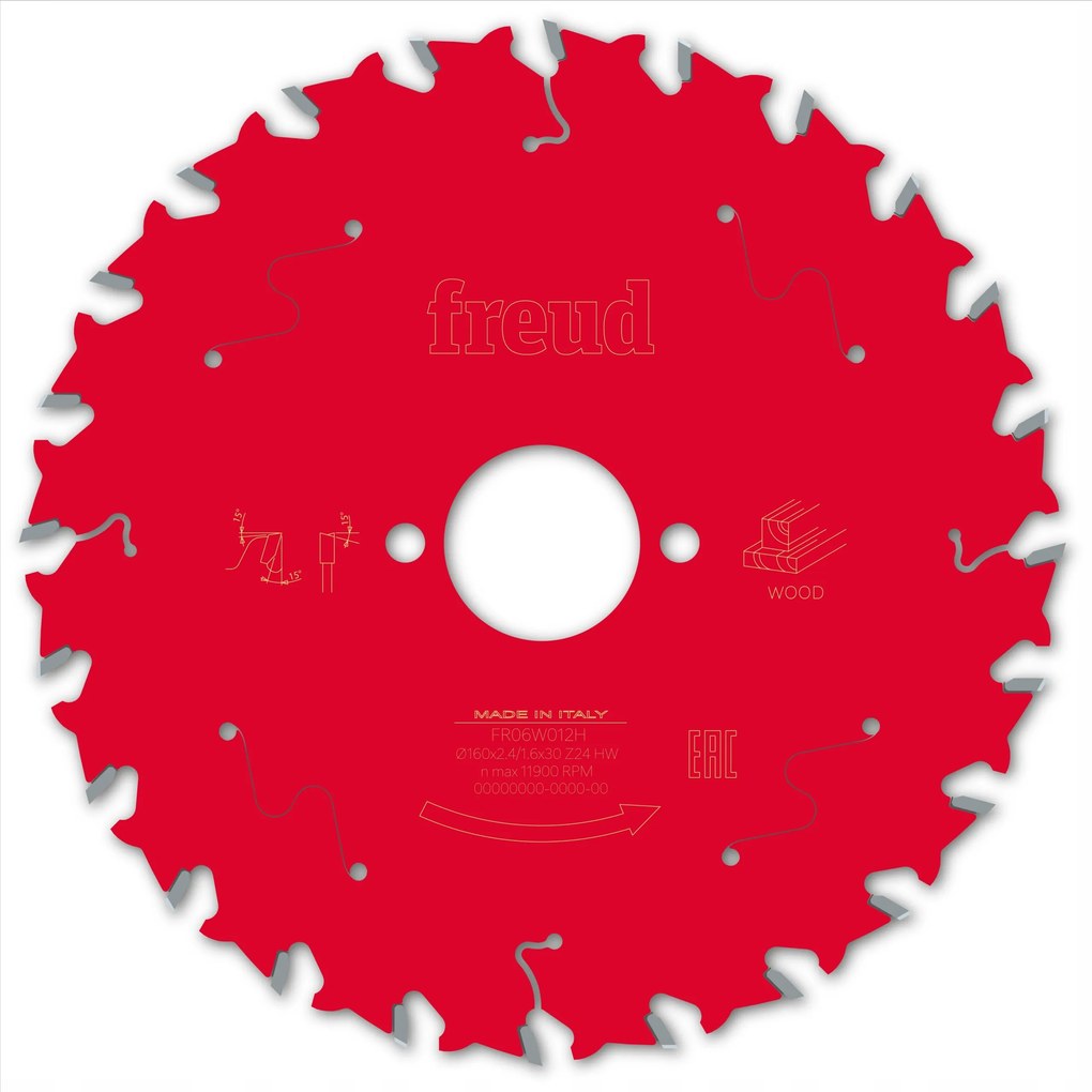 Kotoučová pila Freud na dřevo 160x30x1,8/1,3 Z=24 FR06W012H z překližky