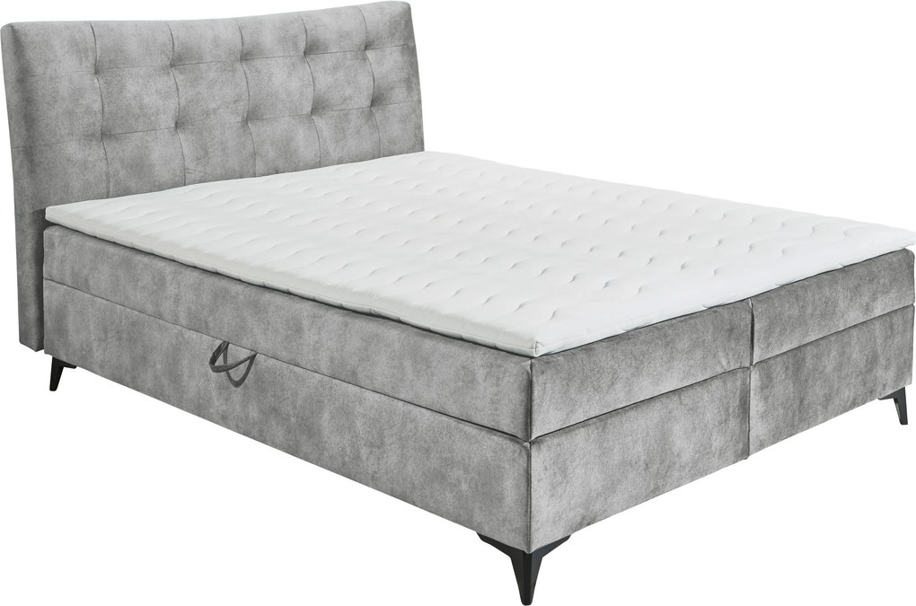 XXXLutz AMERICKÁ POSTEL, 180/200 cm, šedá MID.YOU - Postele s úložným prostorem - 002220022004