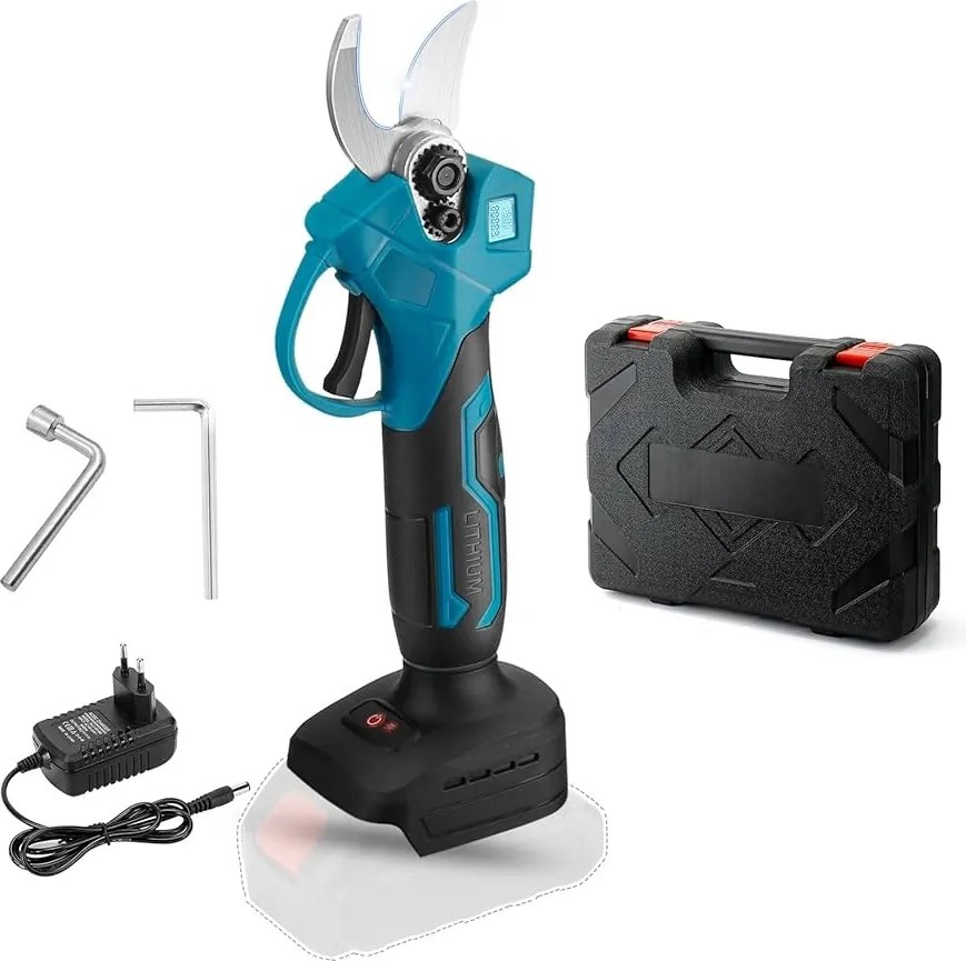 Profi Aku zahradní nůžky s displejem 800 W + 2x baterie 21 V + kufřík + příslušenství