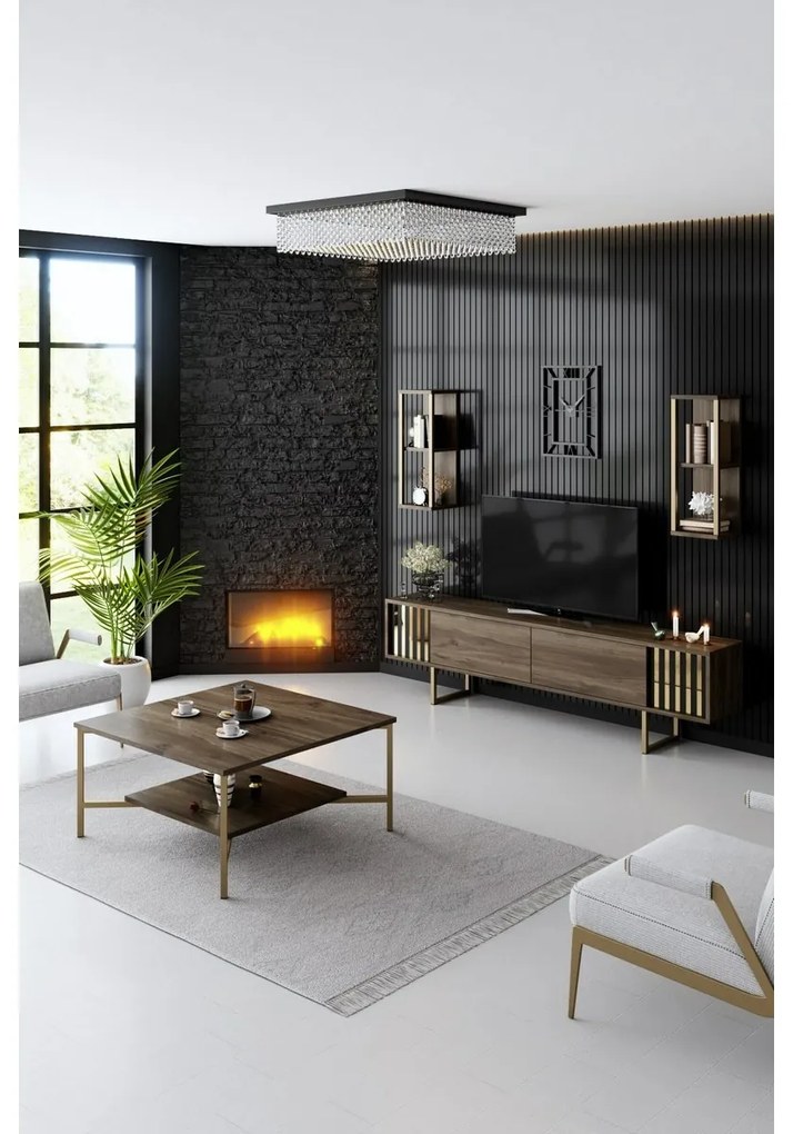 Konferenční stolek Gold Line Walnut