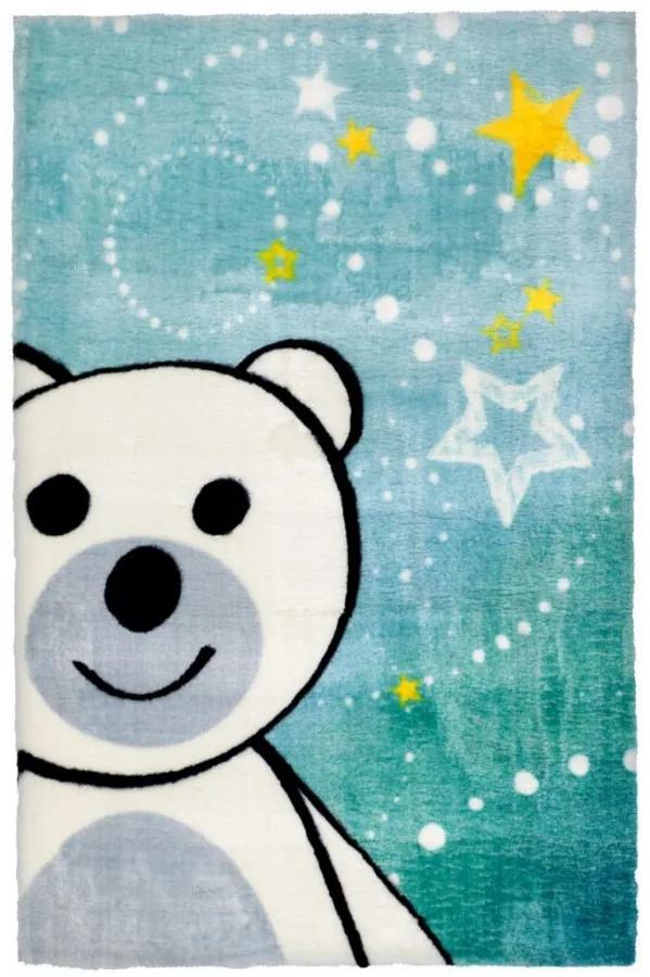 Hans Home | Dětský kusový koberec Lollipop 182 Bear, světle modrý - 90x130