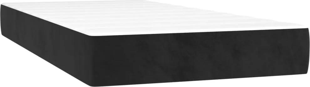 vidaXL Box spring postel s matrací 90x190 cm samet [3144653] Barva: Černá