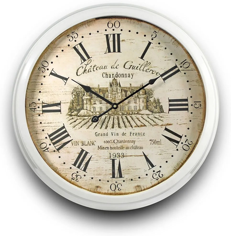 Luxusní provence hodiny bílá patina 58cm