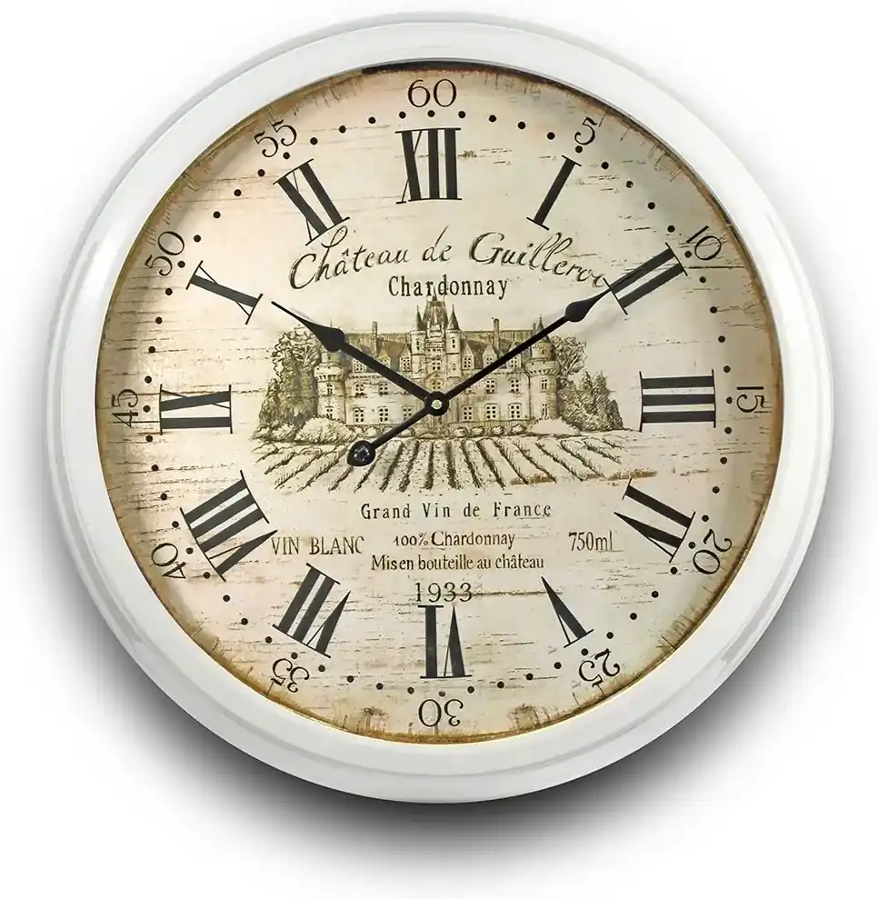 Luxusní provence hodiny bílá patina 58cm | BIANO