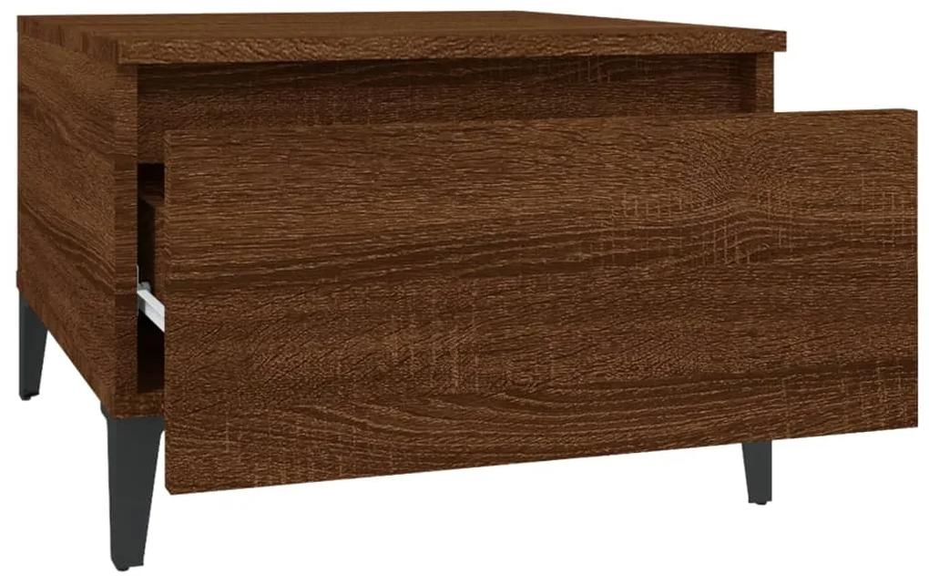 Odkládací stolek hnědý dub 50 x 46 x 35 cm kompozitní dřevo - Default Title