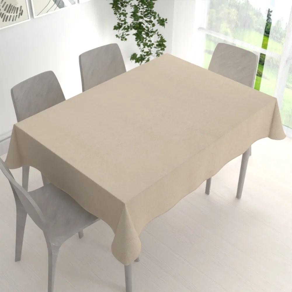 Biante Obdélníkový ubrus/imitace broušené kůže Alcantara ALC-007 Krémově béžový 140x220 cm