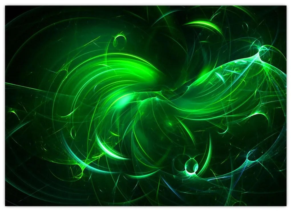 Obraz - zelená abstrakce (70x50 cm)