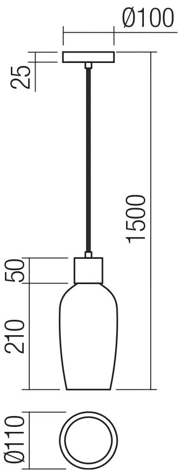 Smarter Závěsné svítidlo ATLANTIS, 1xE27, ø 110 mm