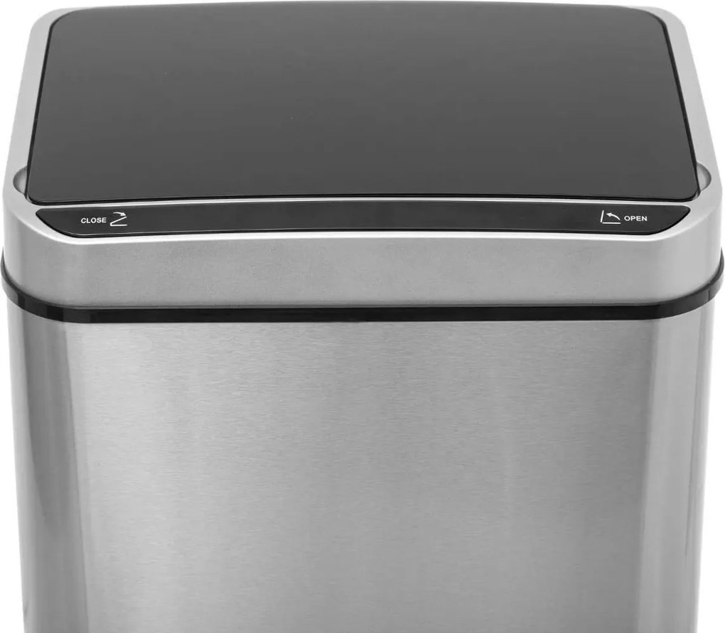 Automatický odpadkový koš 40L, nerezová ocel, stříbrná