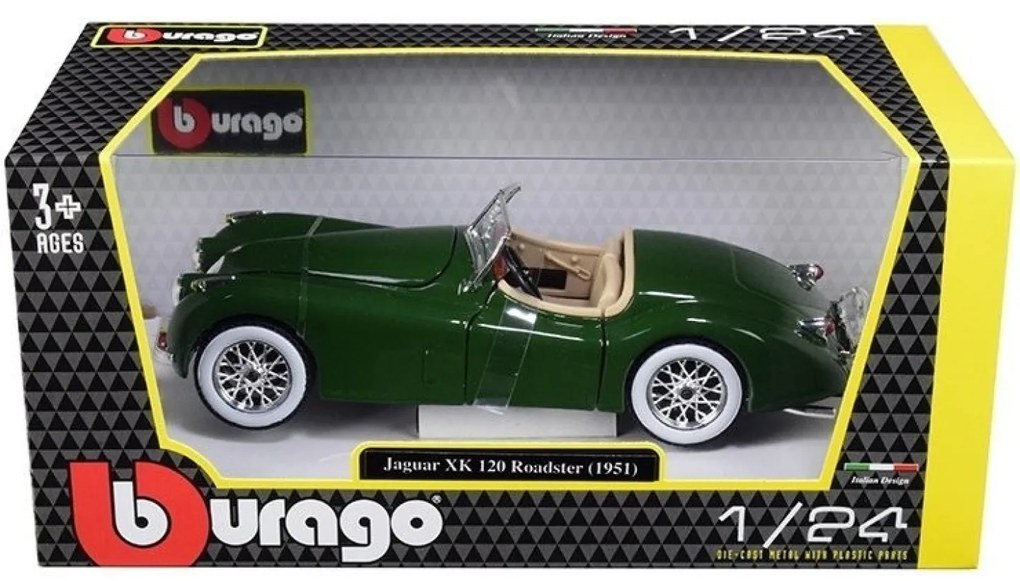 Kovový model bburago jaguar xk 120 roadster (1951) green
