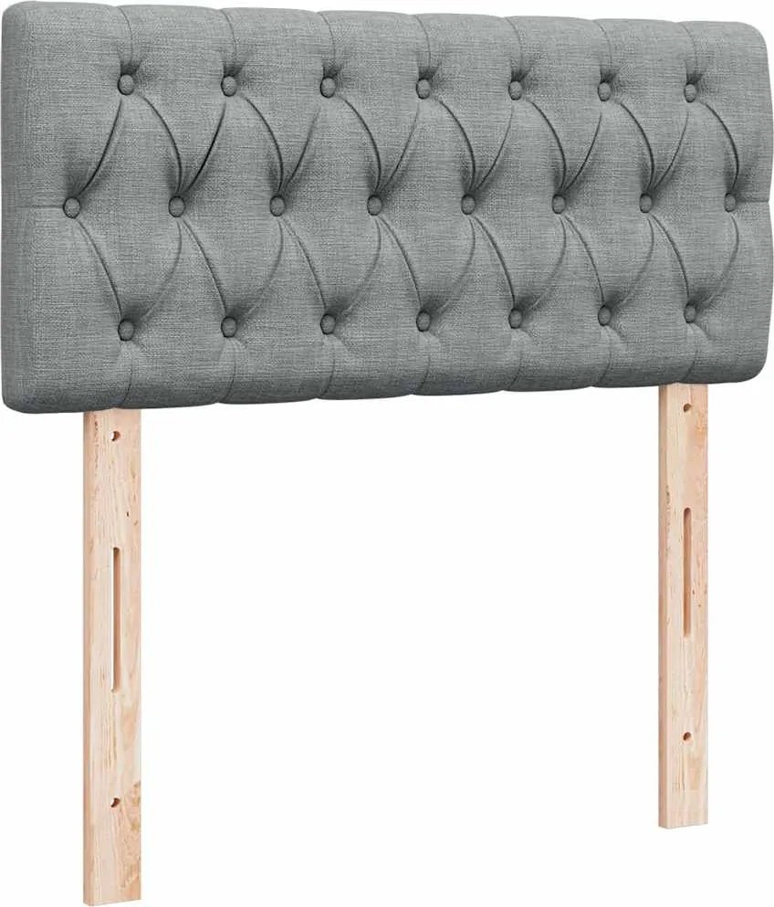 Box spring postel s matrací světle šedá 90x190 cm textil 3287318