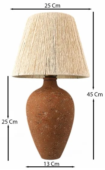Stolní lampa 1xE27/40W/230V hnědá/krémová