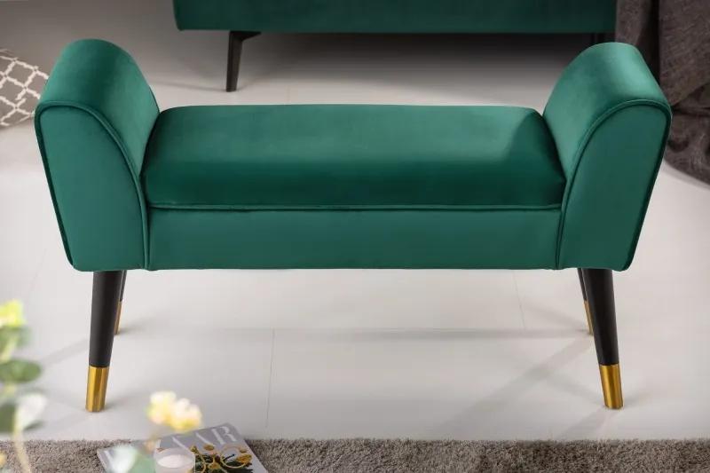 Luxusní sametová lavice zelená – Lars II