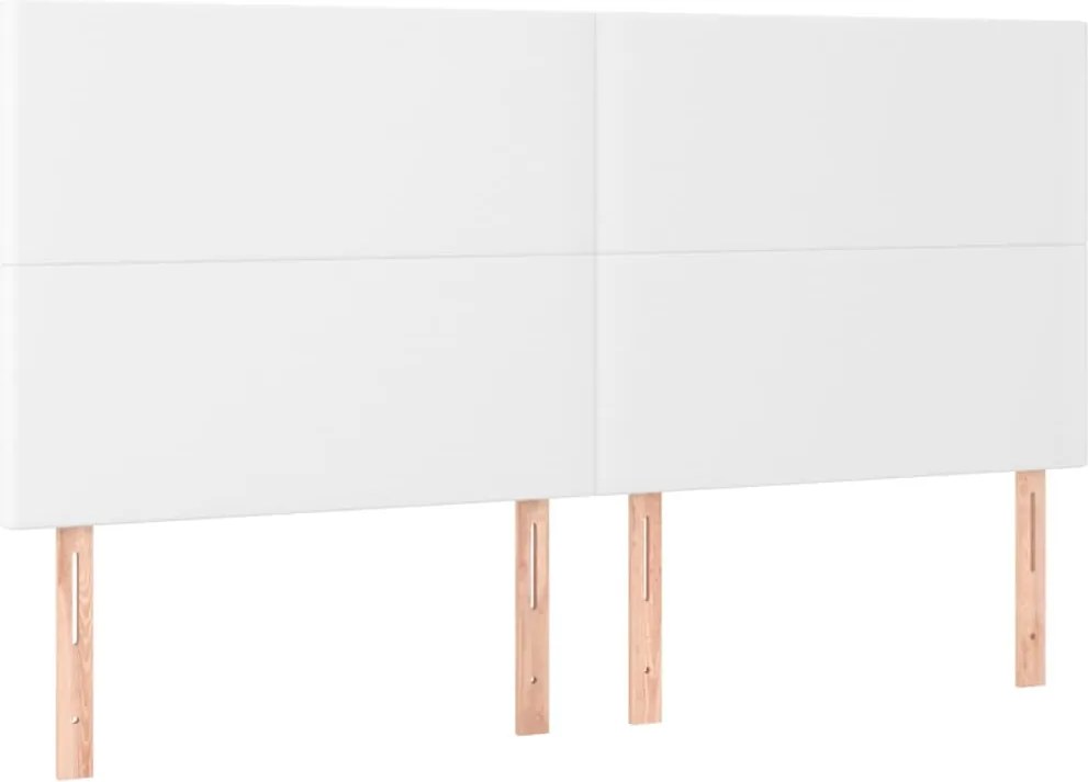 Box spring postel s matrací a LED bílá 180x200 cm umělá kůže 3135838