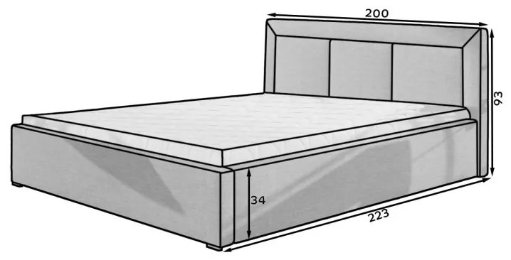 Čalouněná postel BELLUNO - Matt Velvet 75 - 180x200cm - Dřevo