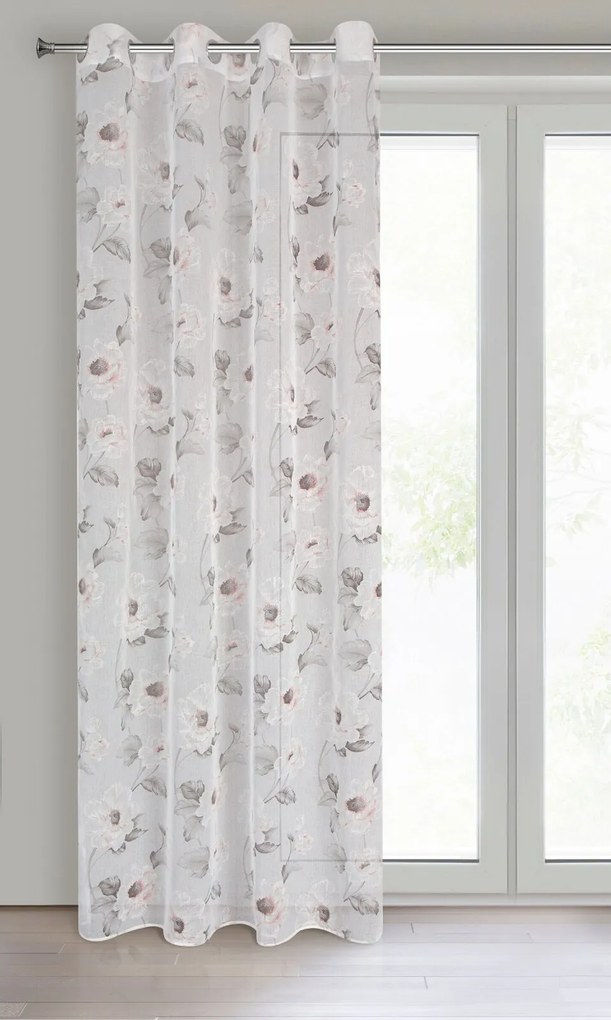 ZÁCLONA NA KROUŽCÍCH BESSY 140X250 CM VZOROVANÁ
