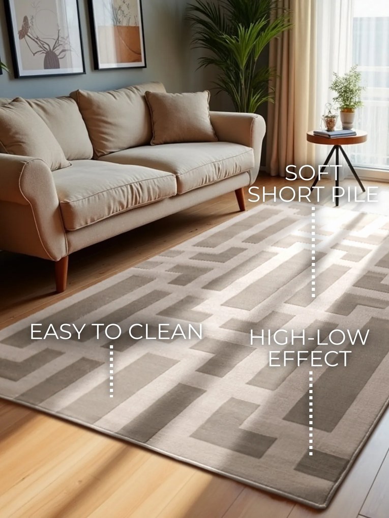 Kusový koberec Perles 106188 Cream z kolekcie Elle, 120x170, béžová, obývacia izba, ELLE Decoration