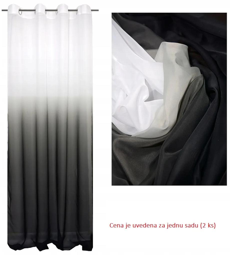 BytoTex Hotové voálové záclony Nani černá 2 x 145 x 250 cm