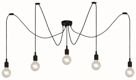 LUCIDE FIX MULTIPLE Pendant 5xE27/60W Black, závěsné svítidlo, lustr