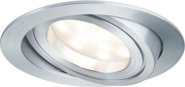 PAULMANN 93983 Zápustné svítidlo LED Coin satin kulaté 6,8W hliník 1ks výklopné 939.83