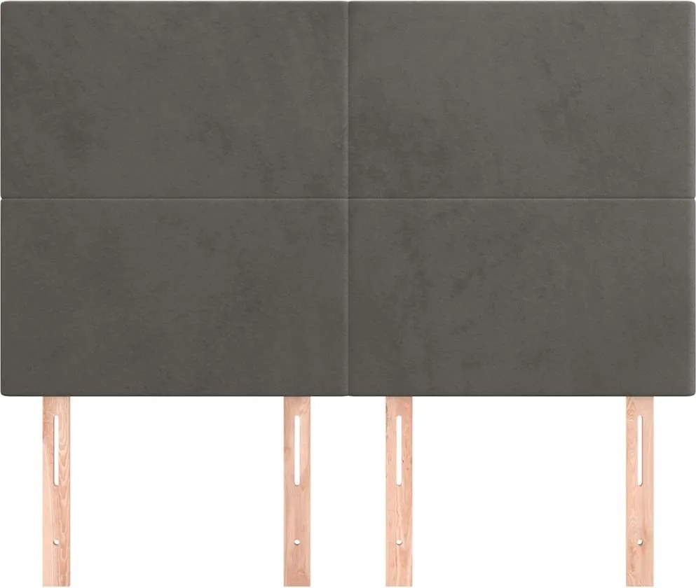 Čelo postele tmavě šedé 144x5x118/128 cm sametové 3116101
