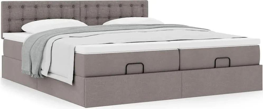Osmanský rám postele s matrací taupe 160x200cm textil 3312033