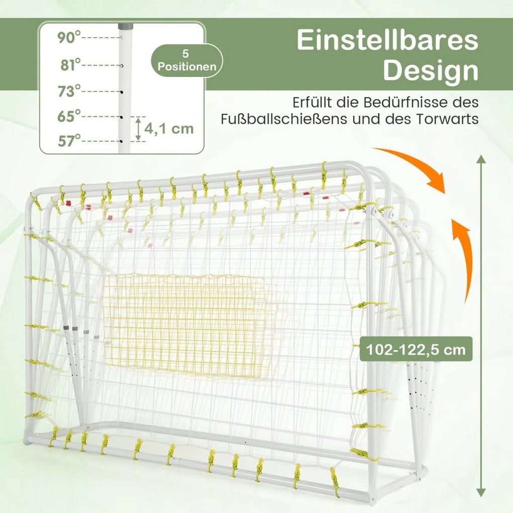 Costway 2 v 1 Fotbalová branka a odrazka Fotbalové branky 187 × 60 × 102-122,5