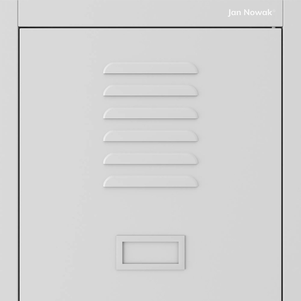 Dvoukomorová šatní skříň pro zaměstnance šedá, 400x1800x500 mm: KACPER 1 Plus