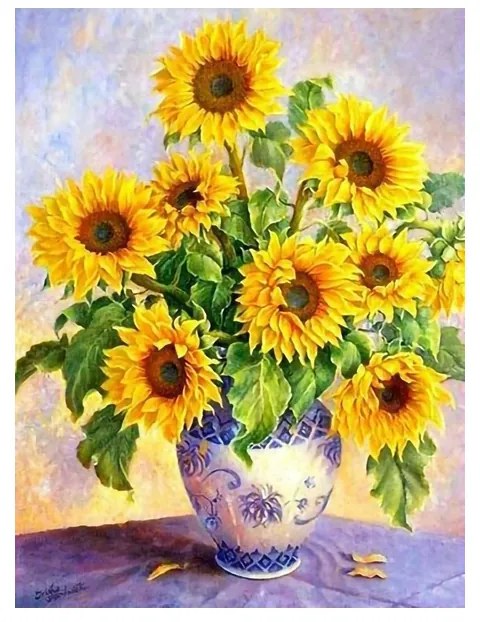 Diamantové malování - Slunečnice 30 x 40 cm
