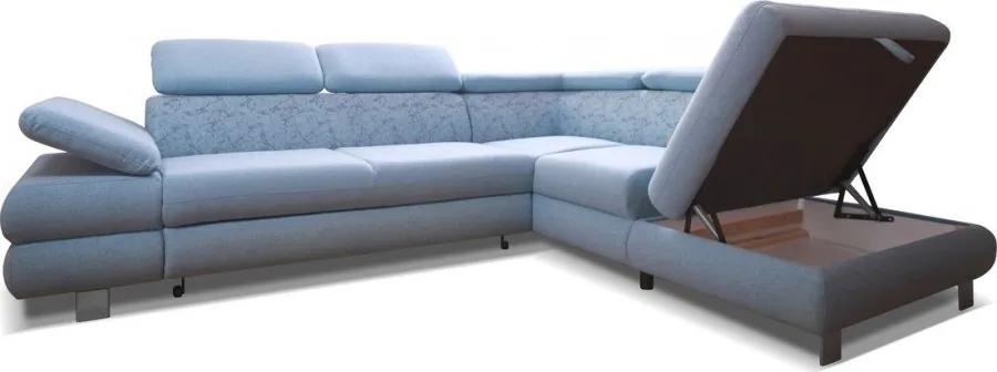 Casarredo - Komfort nábytek Rohová sedací souprava TICON II, rozkládací s úložným prostorem, výběr látek M/G | Umístění rohu: roh nalevo,Potah u korpusu, sedací části, boků a záhlavníků:: malaga 02,potah: malaga 05
