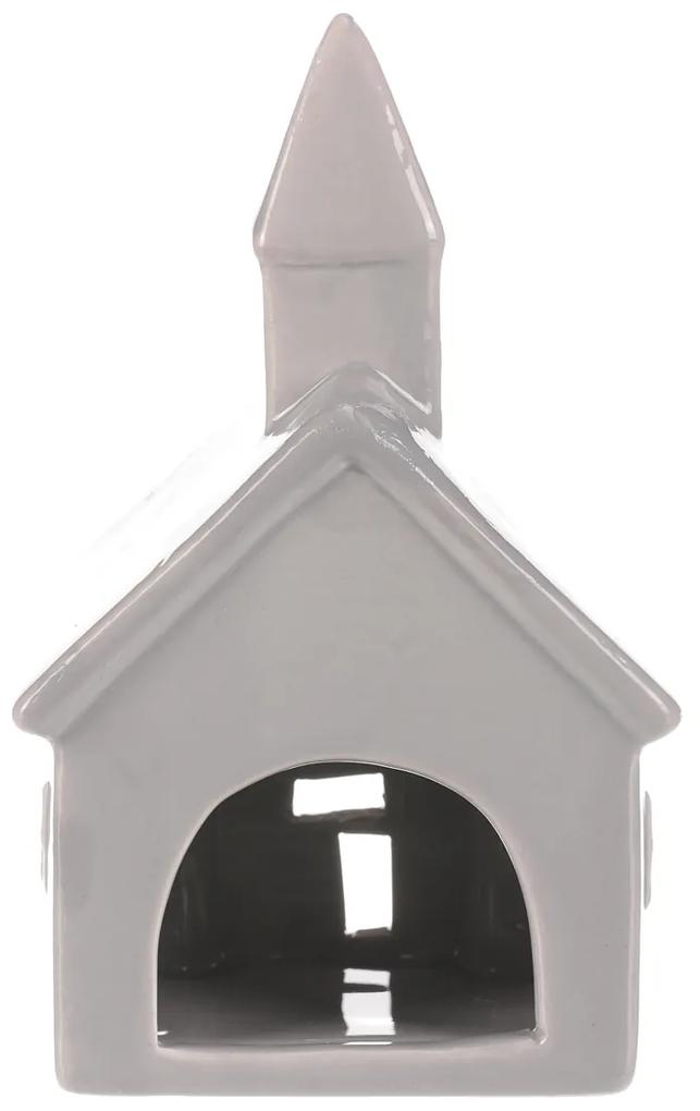 Domek - svícen na čajovou či LED svíčku, keramický ALA3125 GREY