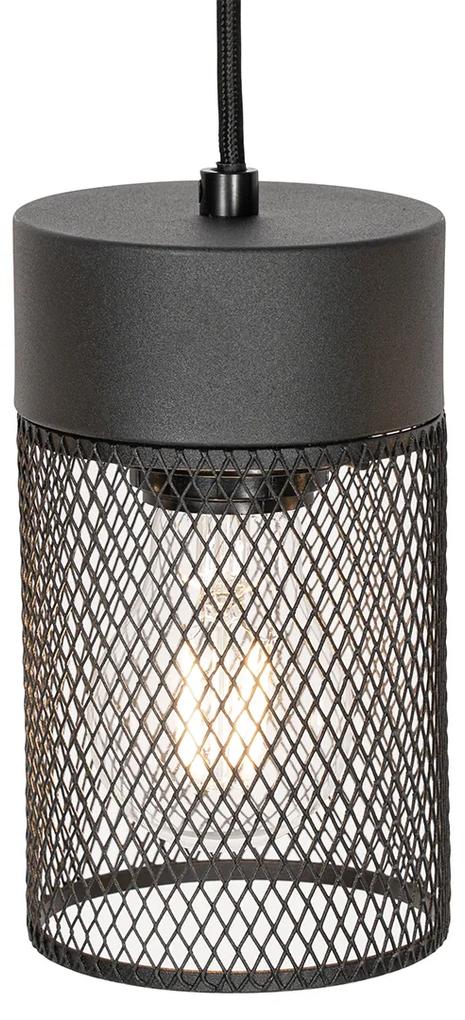 Industriální závěsná lampa černá 4-světelná - Jim