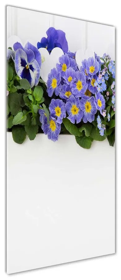 Wallmuralia Foto obraz akrylový na stěnu Modré květiny 50x125 cm
