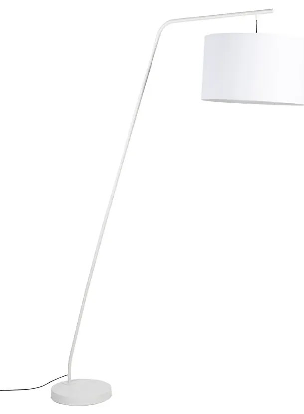 Bílá stojací lampa s textilním stínidlem (výška 220 cm) Martine – White Label