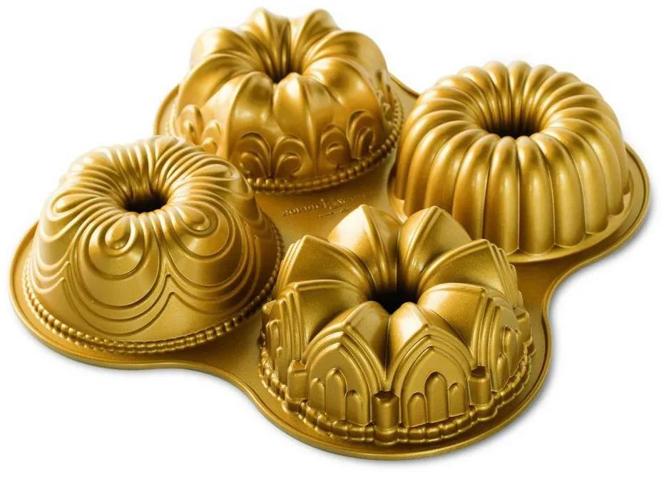 Forma na minibábovky mix zlatá Nordic Ware