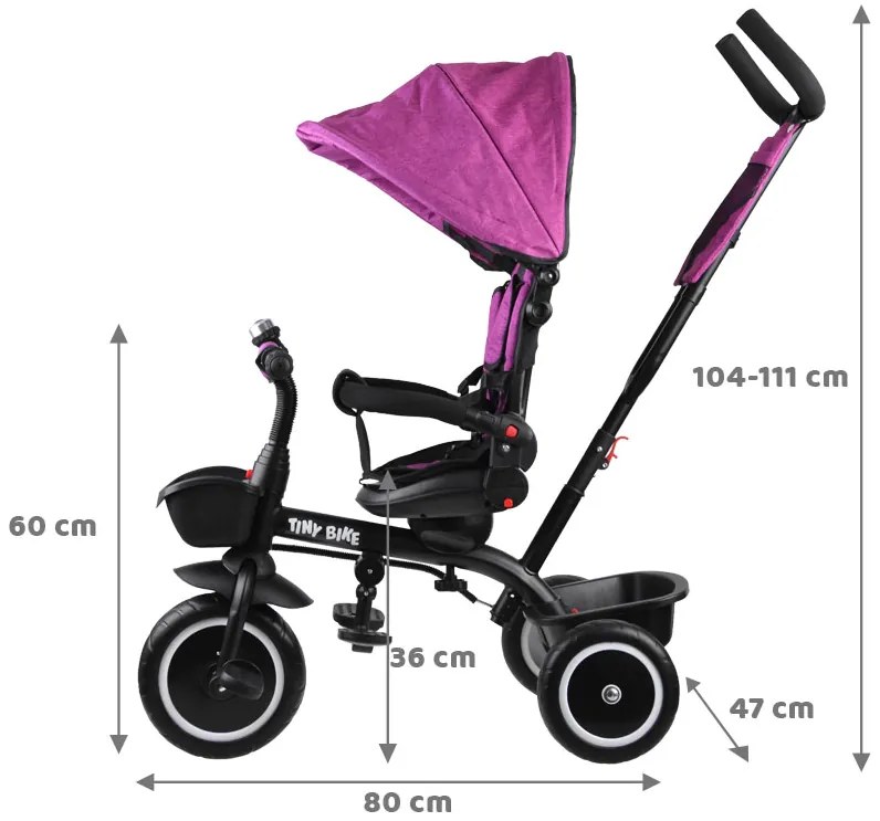 Tříkolka Tiny Bike 3v1 Růžová