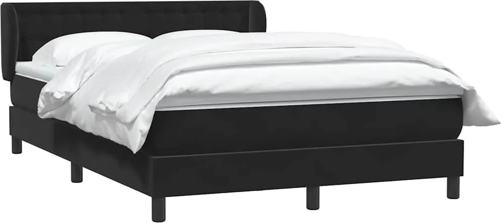 Box spring postel s matrací černá 160x210 cm samet 3317867