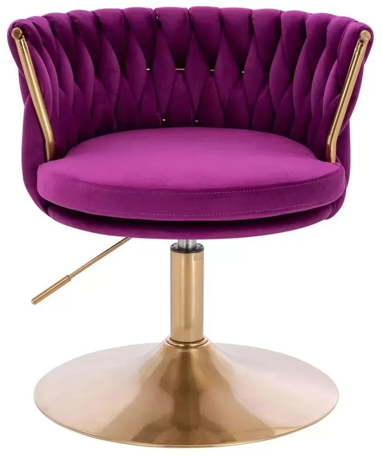 LuxuryForm DESIGN Otočná židle LYON VELUR na zlatém talíři - fuchsie