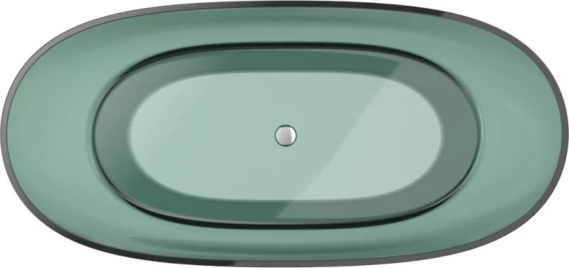 Mexen Pure teal volně stojící vana transparentní 170 x 80 cm, chromová zátka - 58071708011