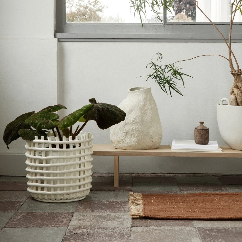 FERM LIVING Košík Ceramic Small, Off White