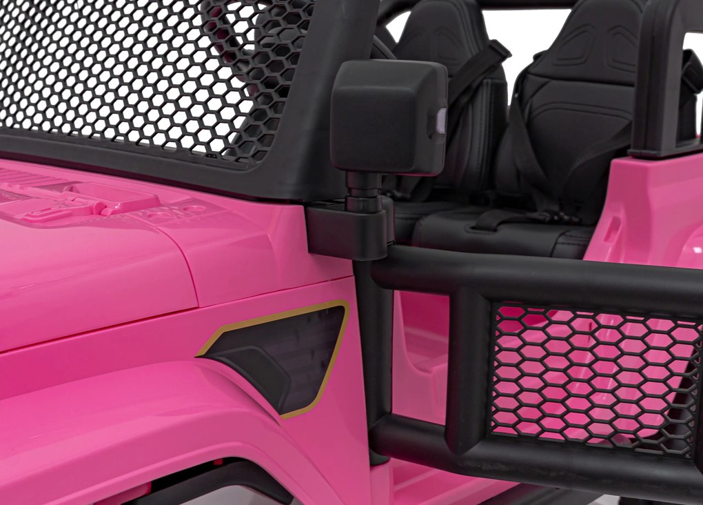 Ramiz Terénní auto OFF-ROAD 3.0 pro děti růžové + dálkové ovládání + pomalý start + pásy + LED a zvuky