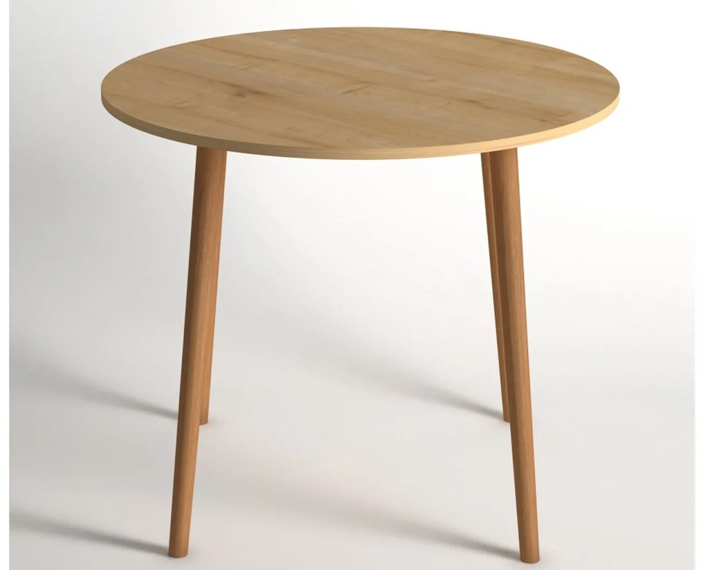 Dubový kulatý stůl, Davina, 90x90 cm
