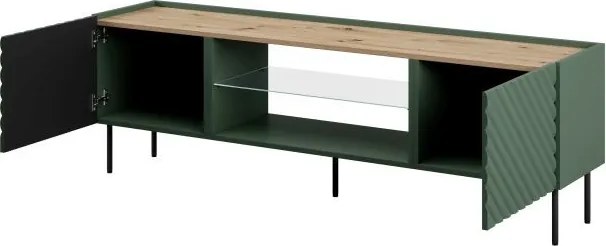 TV stolek Onda 180,5 cm zelený/dub artisan