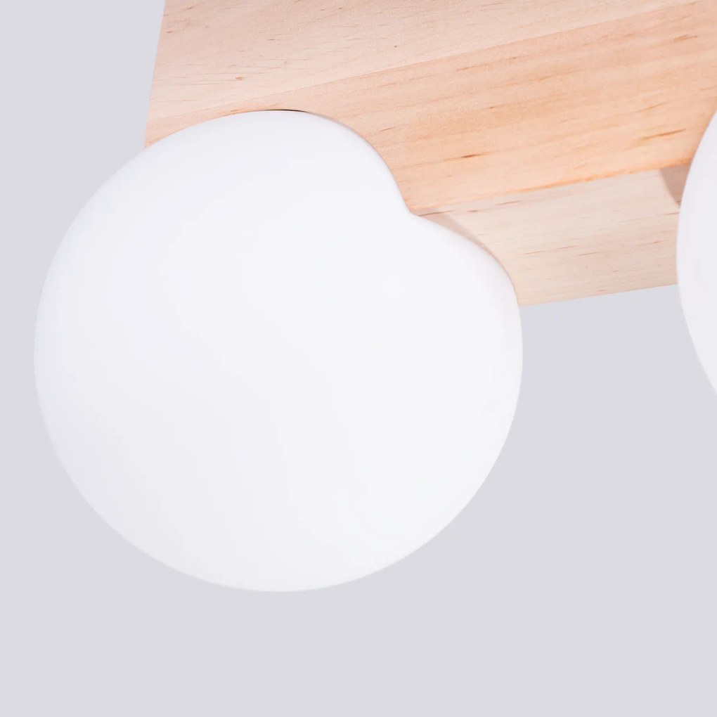 Sollux Lighting Stropní svítidlo BULBO 2 přírodní dřevo