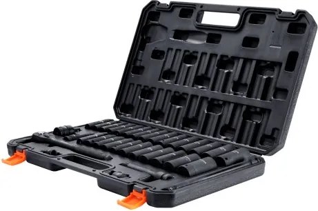 12,7 mm sada rázových nástavců, 33dílná sada nástavců SAE 1–2,5 cm