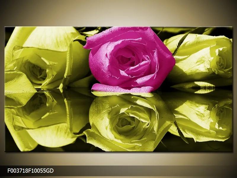 Obraz růžové a zelené květiny  (), 40 dalších rozměrů
