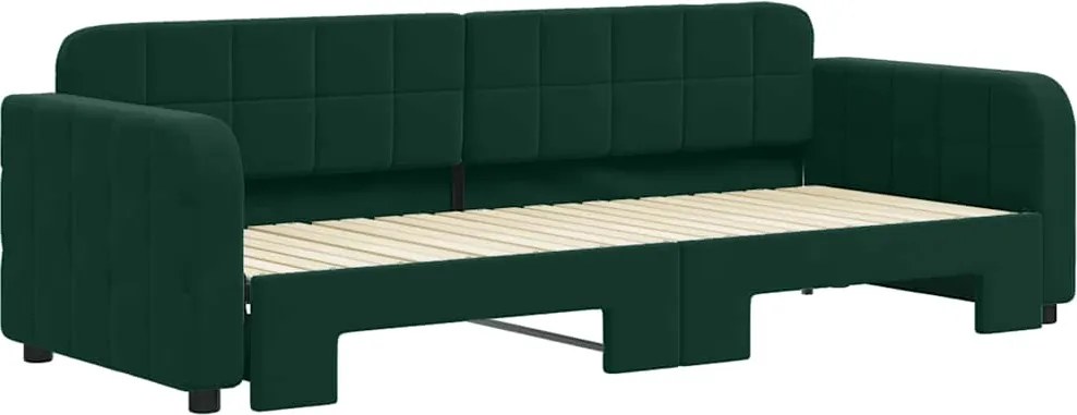 Válenda s přistýlkou tmavě zelená 80 x 200 cm samet 3196924