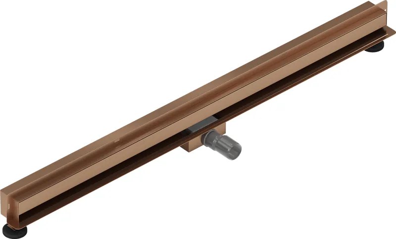 Mexen Flat Wall, sprchový žlab na zeď 2v1, 120 cm, měděná matná, 1C30120